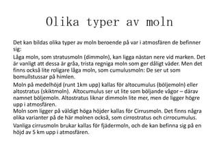 Fakta om moln | PPTX