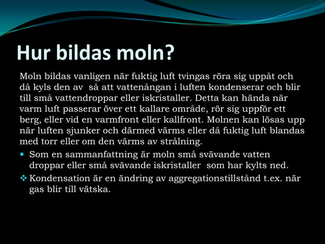 lite fakta om moln | PPTX