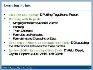 SAP BusinessObject's Webi Rich Client | PPT | Internet | Computing