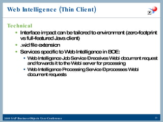 SAP BusinessObject's Webi Rich Client | PPT | Internet | Computing