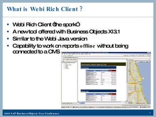 SAP BusinessObject's Webi Rich Client | PPT