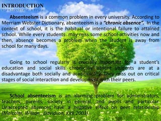 CAUSES AND EFFECTS OF ABSENTEEISM | PPTX