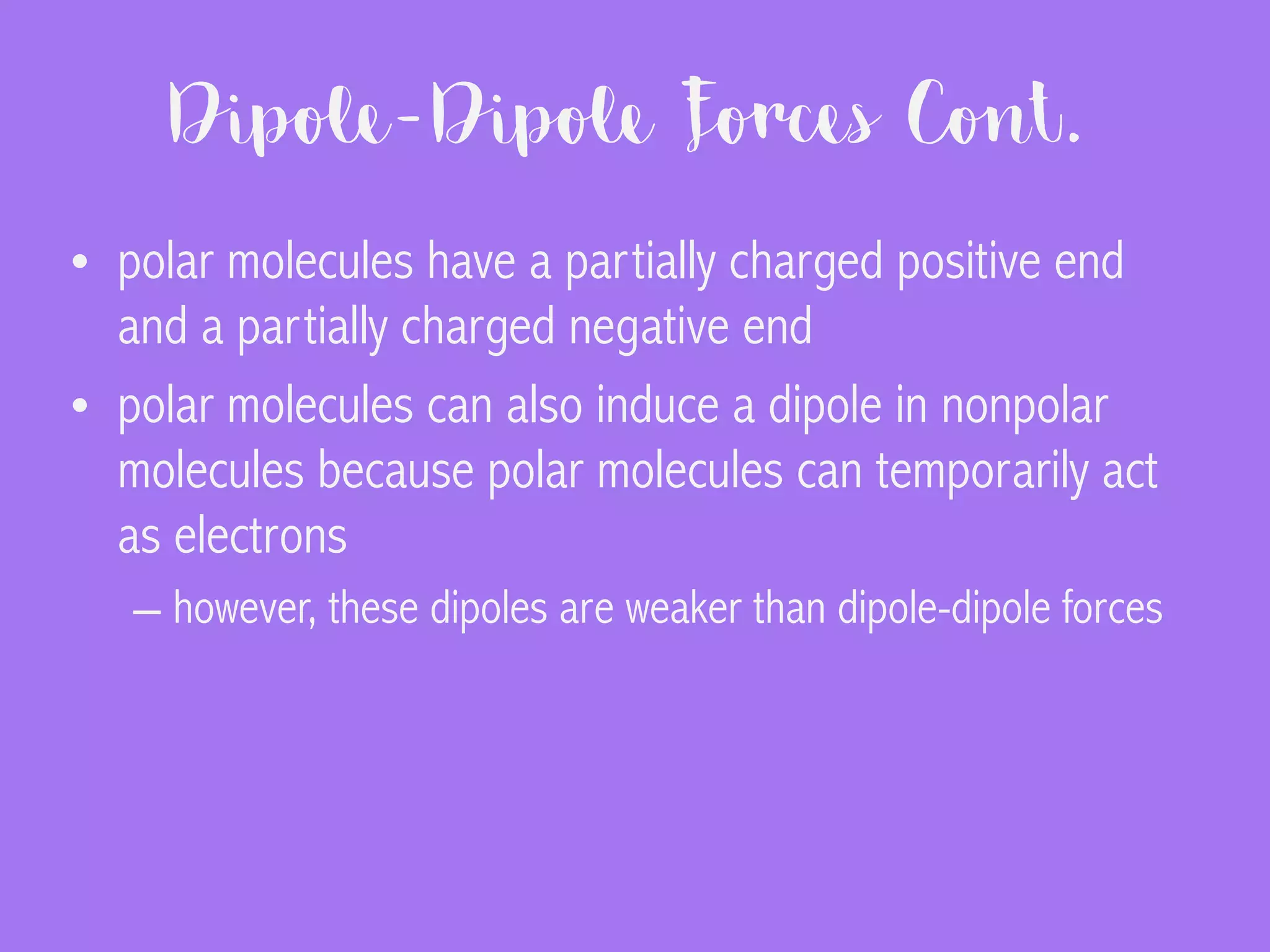 Molecular Polarity and Dipole-Dipole Forces | PDF