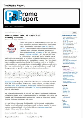 Molson Canadian’s Red Leaf Project: Great marketing promotion! | PDF