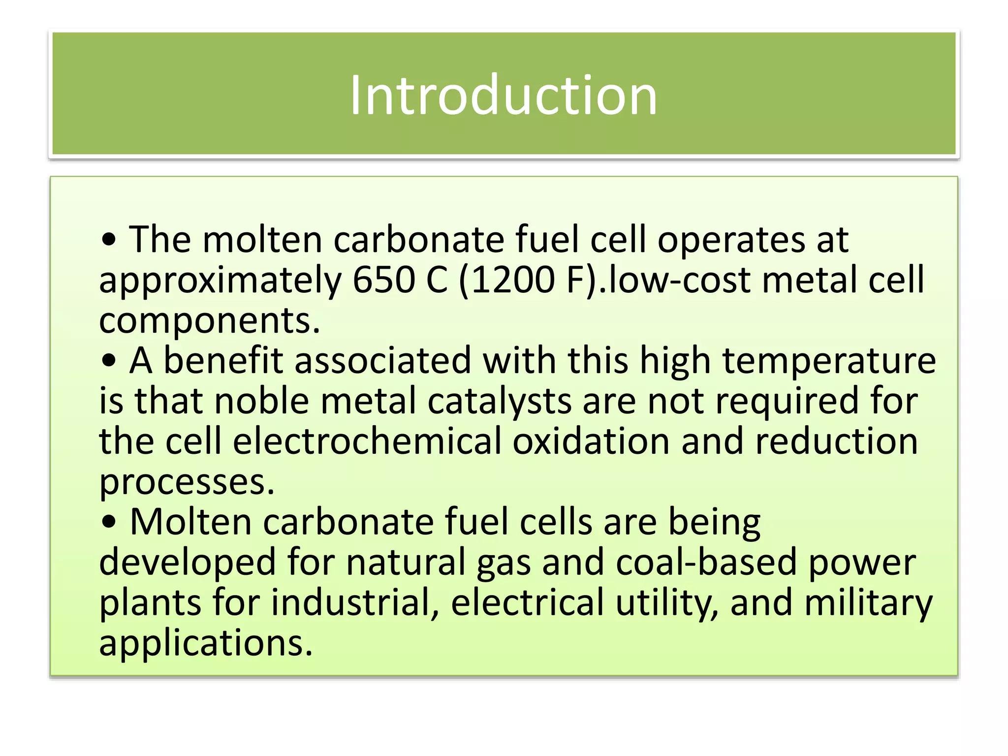 Molten carbonate fuel cell | PPTX