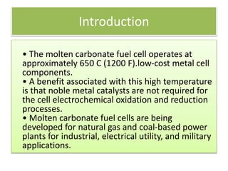 Molten carbonate fuel cell | PPT