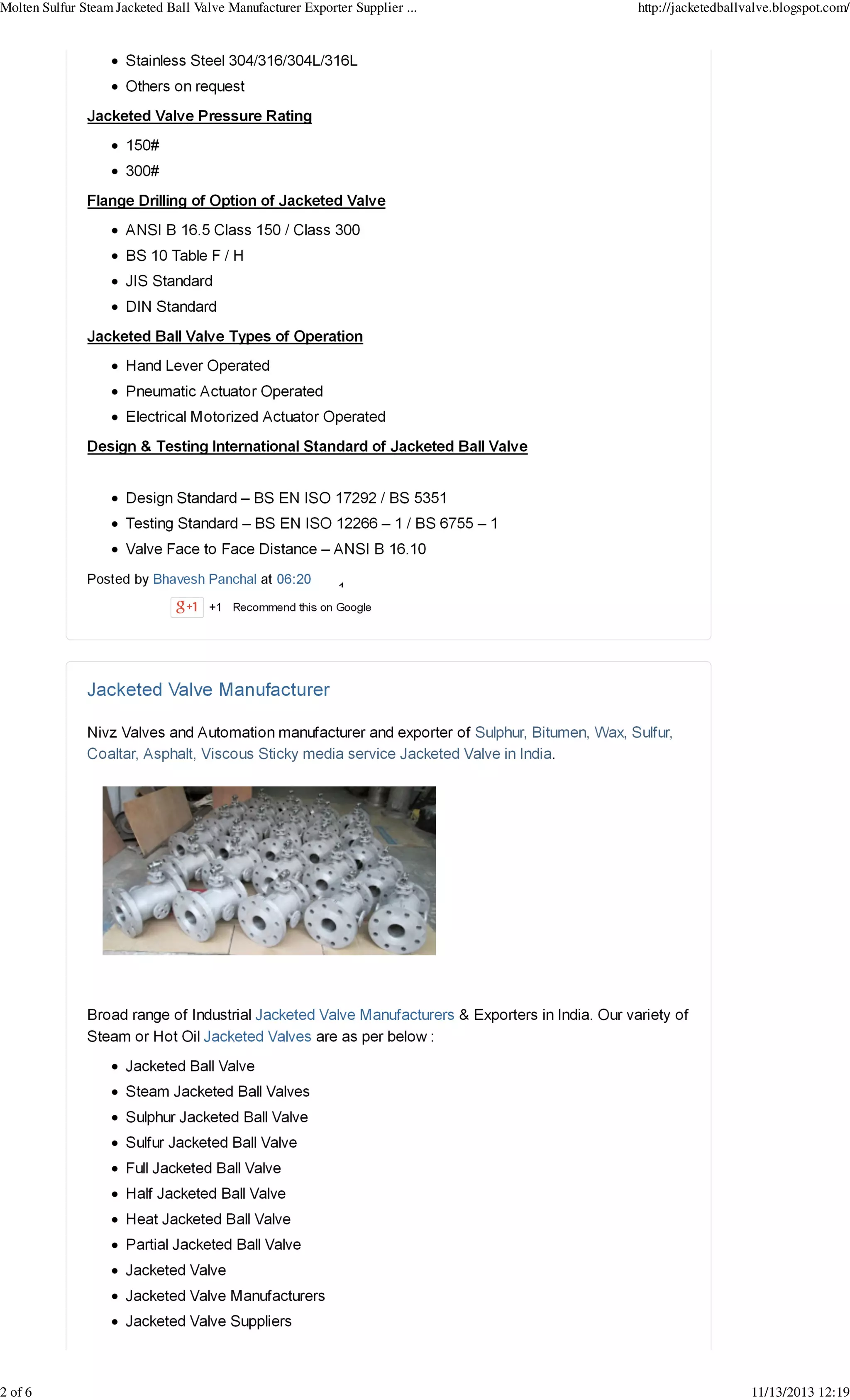 Molten sulfur steam jacketed ball valve manufacturer exporter s | PDF