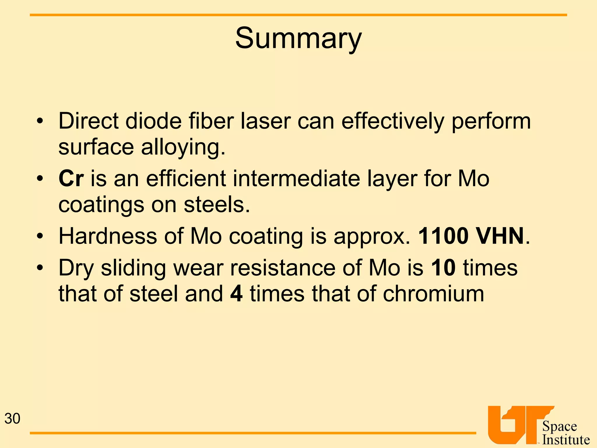 Molybdenum-on-Chromium Dual Coating on Steel | PPT