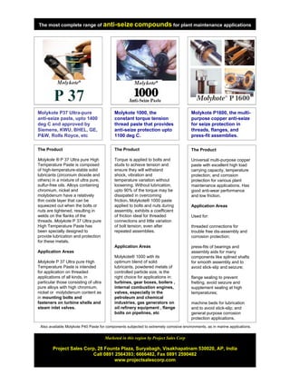 Molykote Anti Seize Compounds | PDF