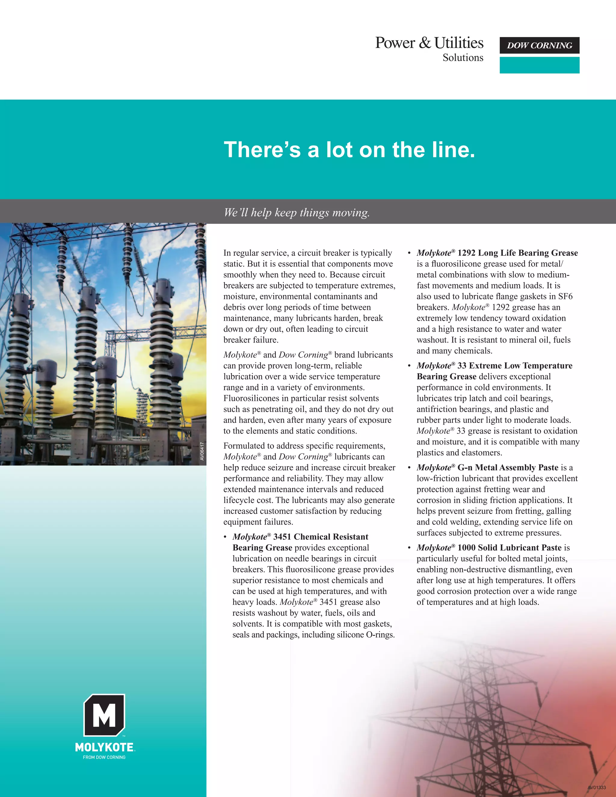 Molykote Circuit Breaker Lubrication Guide - Project Sales Corp | PDF
