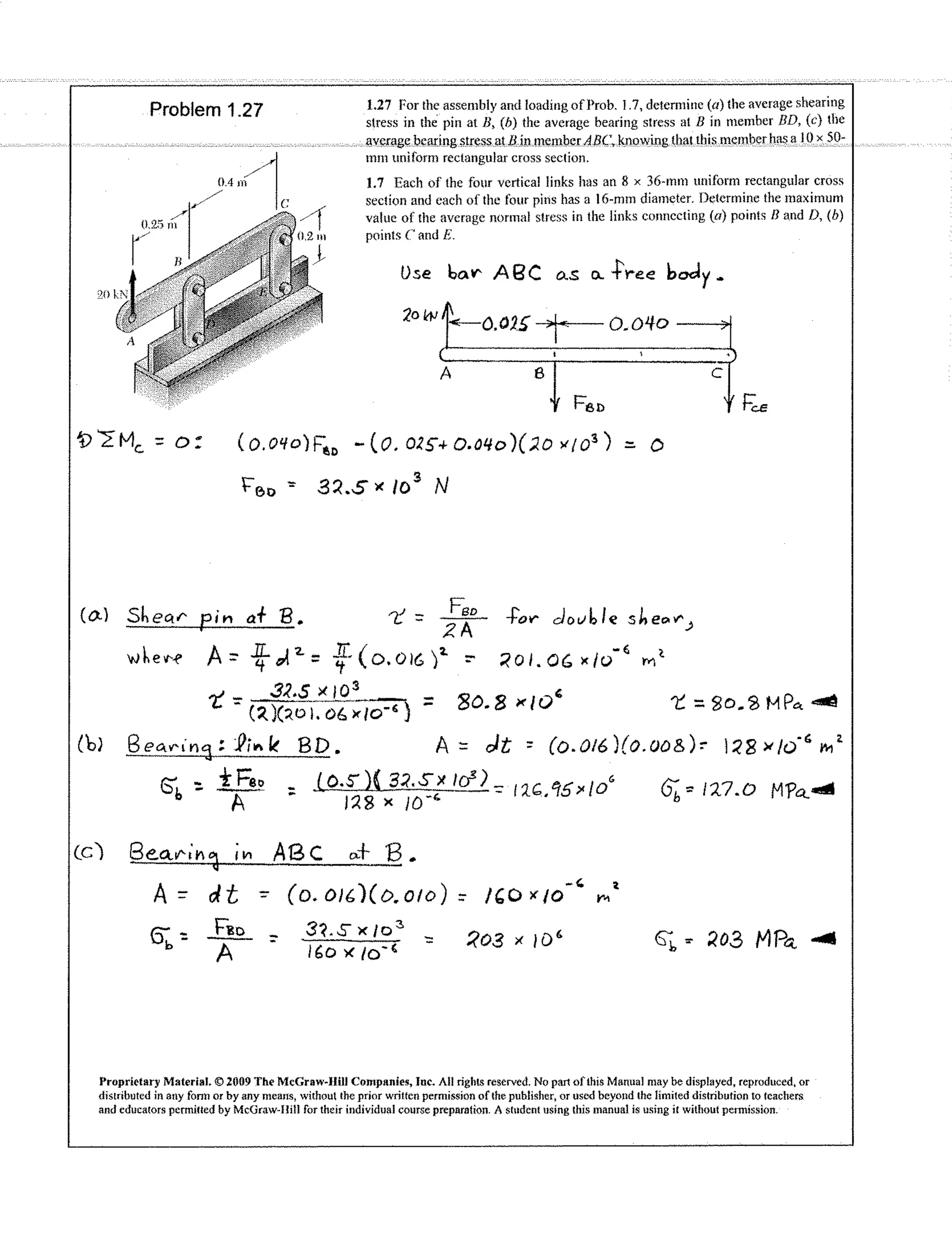 solution manual of mechanics of material by beer johnston | PDF