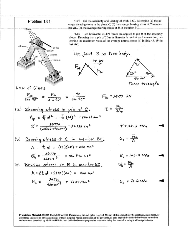 solution manual of mechanics of material by beer johnston | PDF