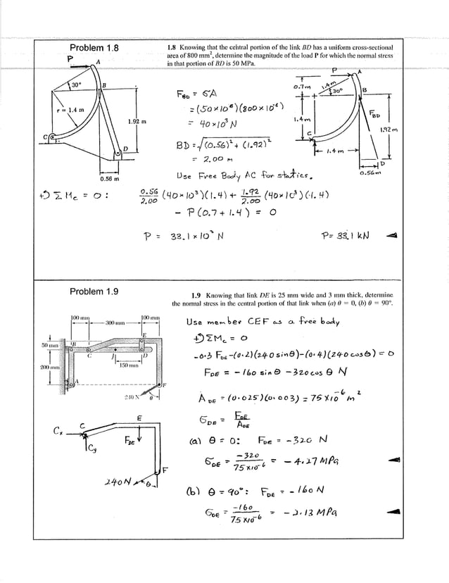 solution manual of mechanics of material by beer johnston | PDF