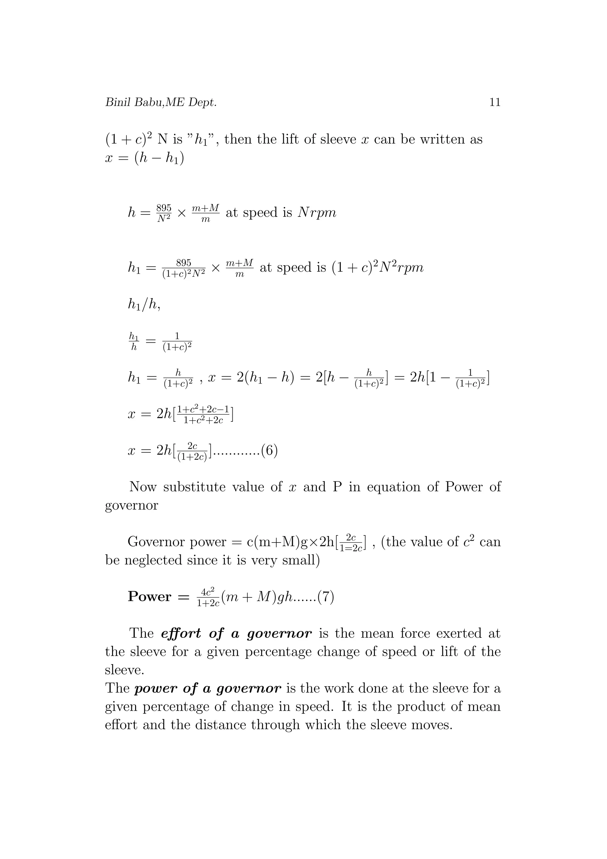 Mechanics of Machines (Governors) | PDF
