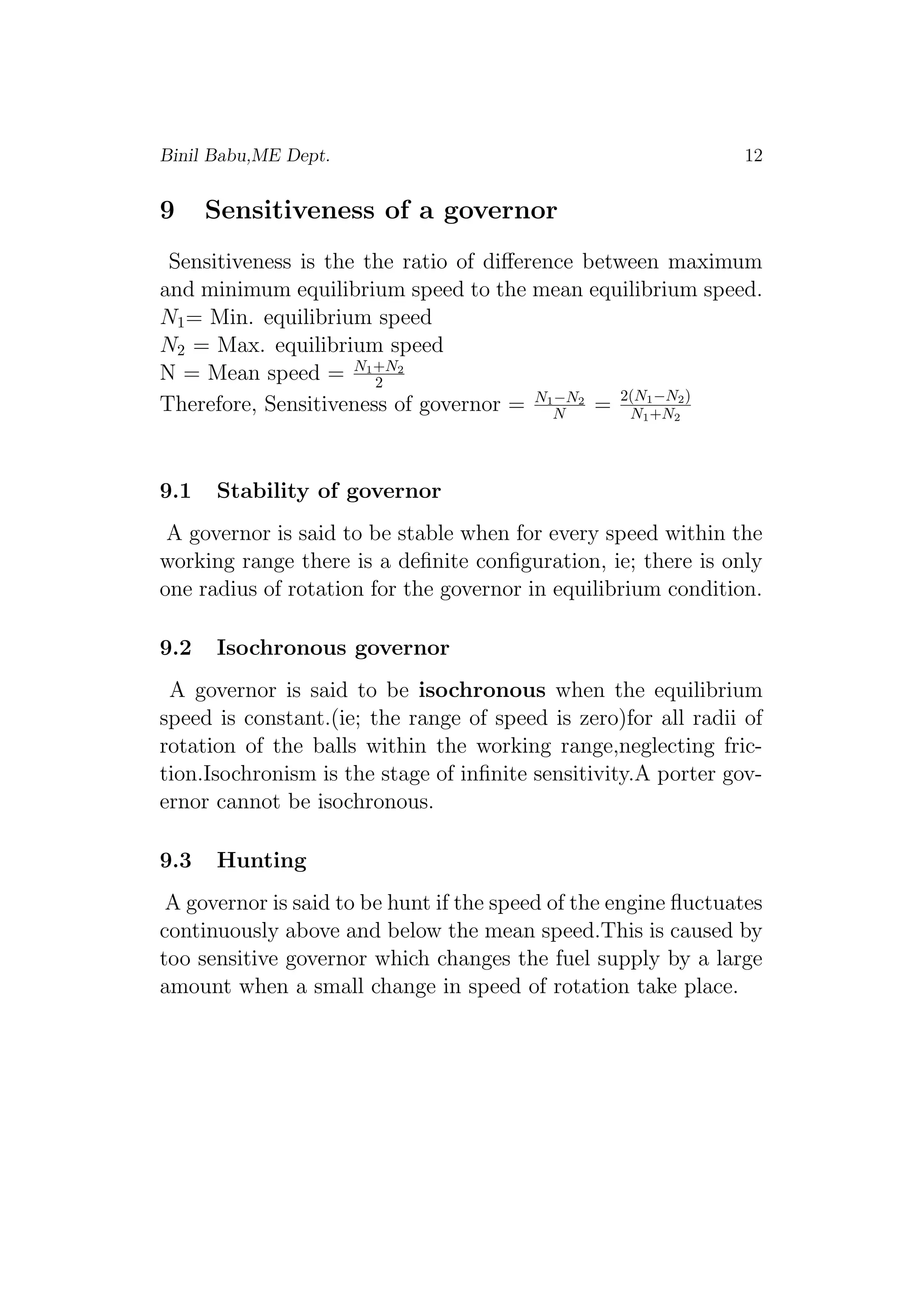 Mechanics of Machines (Governors) | PDF
