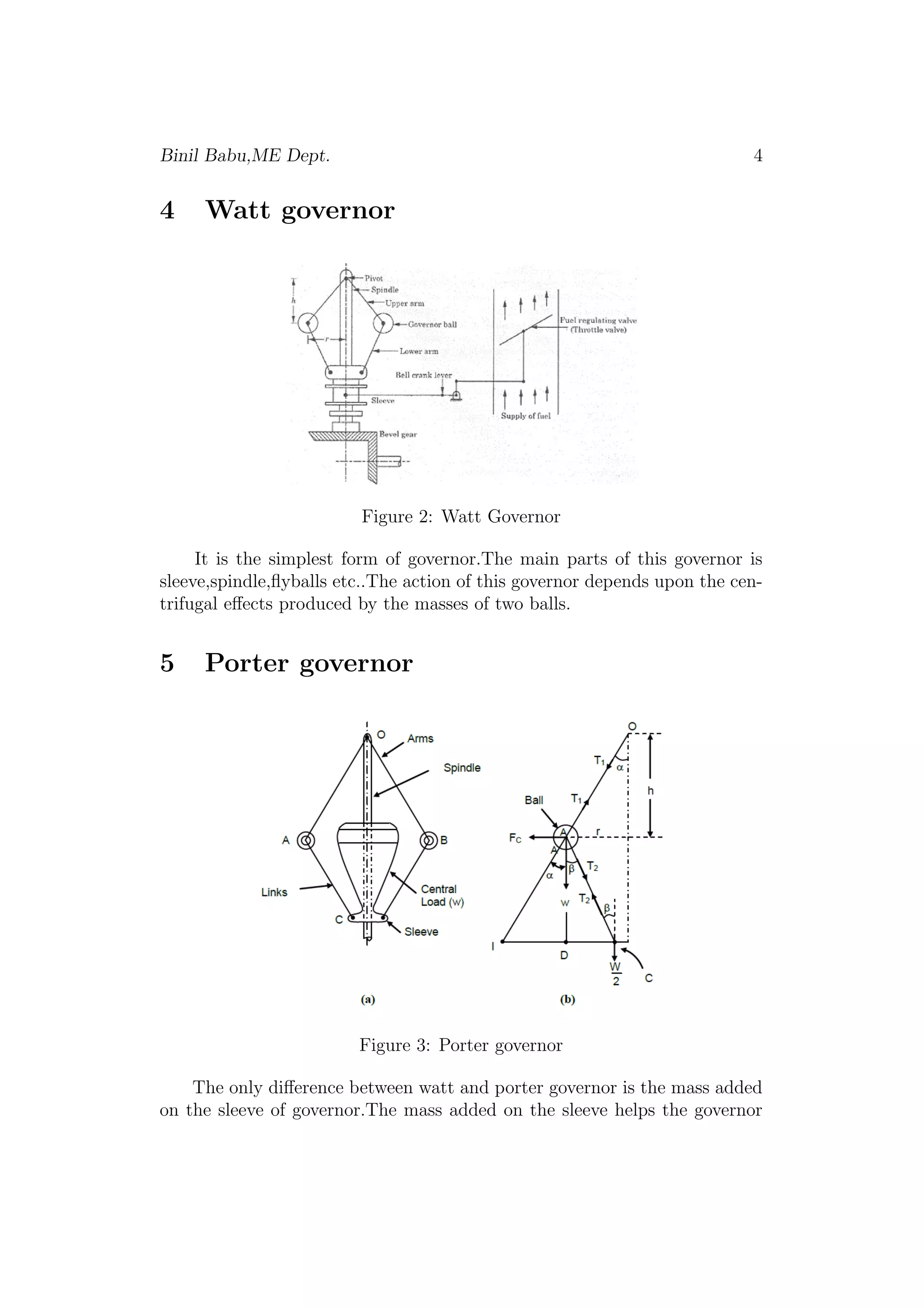 Mechanics of Machines (Governors) | PDF