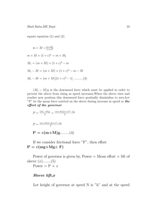 Mechanics of Machines (Governors) | PDF