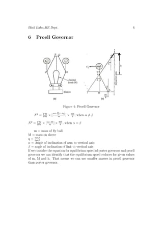 Mechanics of Machines (Governors) | PDF