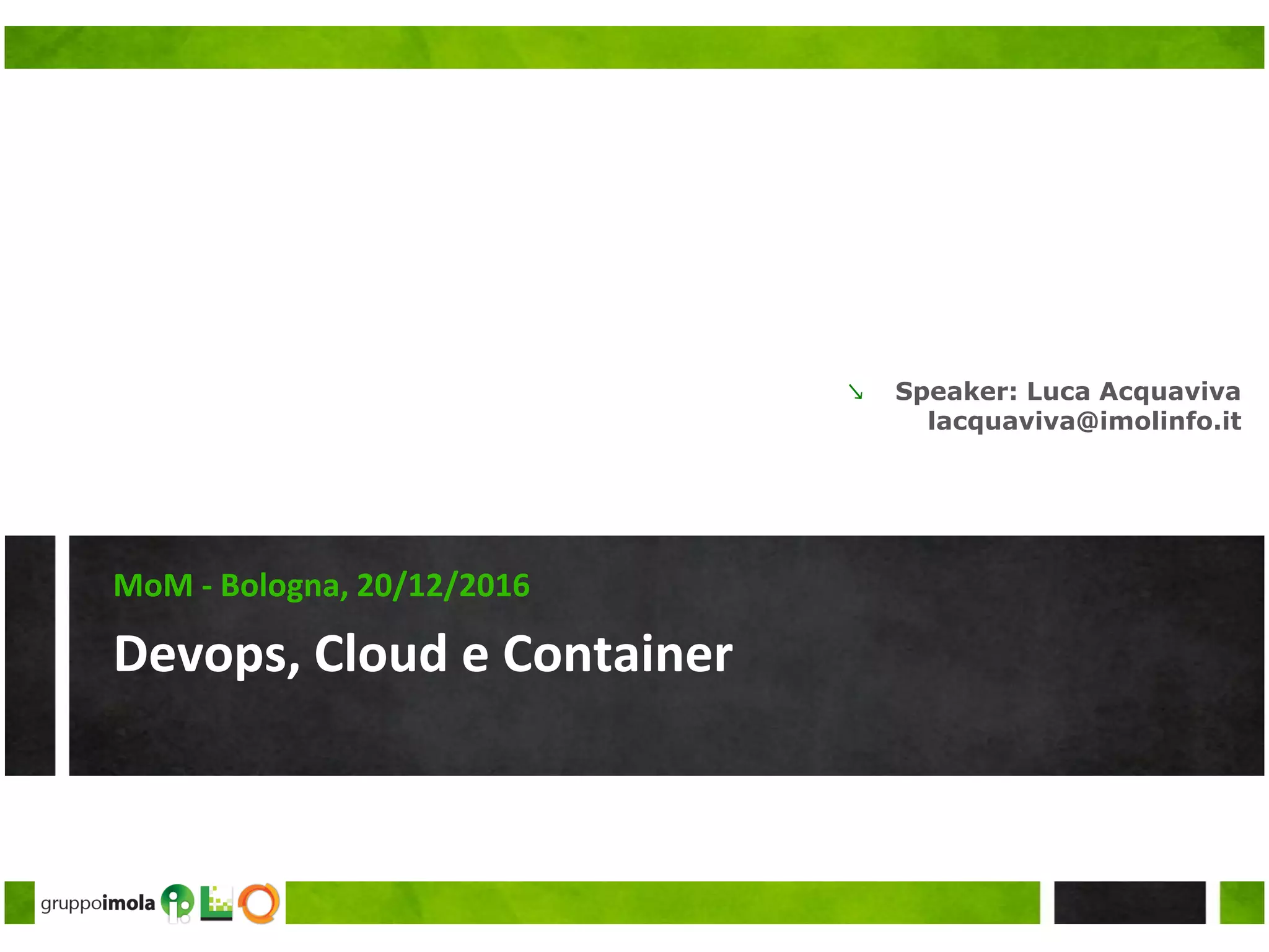 Devops, Cloud e Container | PPT