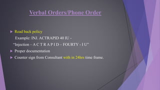 MANAGEMENT OF MEDICATION IN HOSPITALS | PPTX