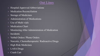 MANAGEMENT OF MEDICATION IN HOSPITALS | PPTX