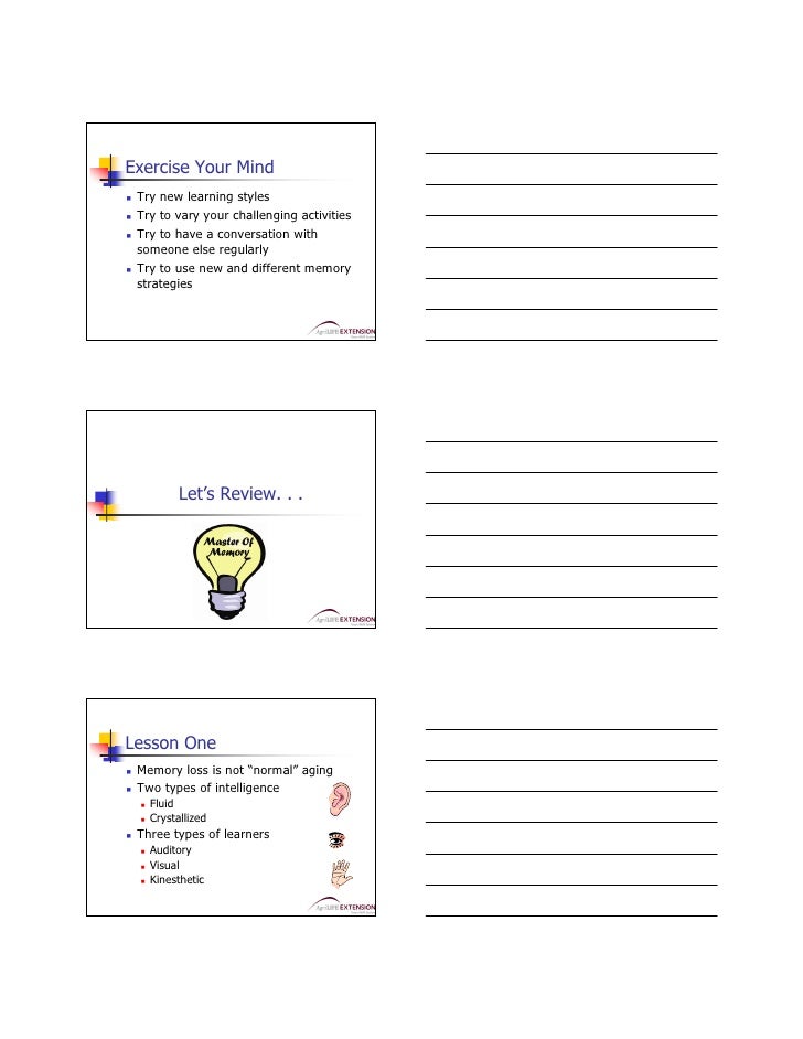 Master of Memory Class 6 Handout