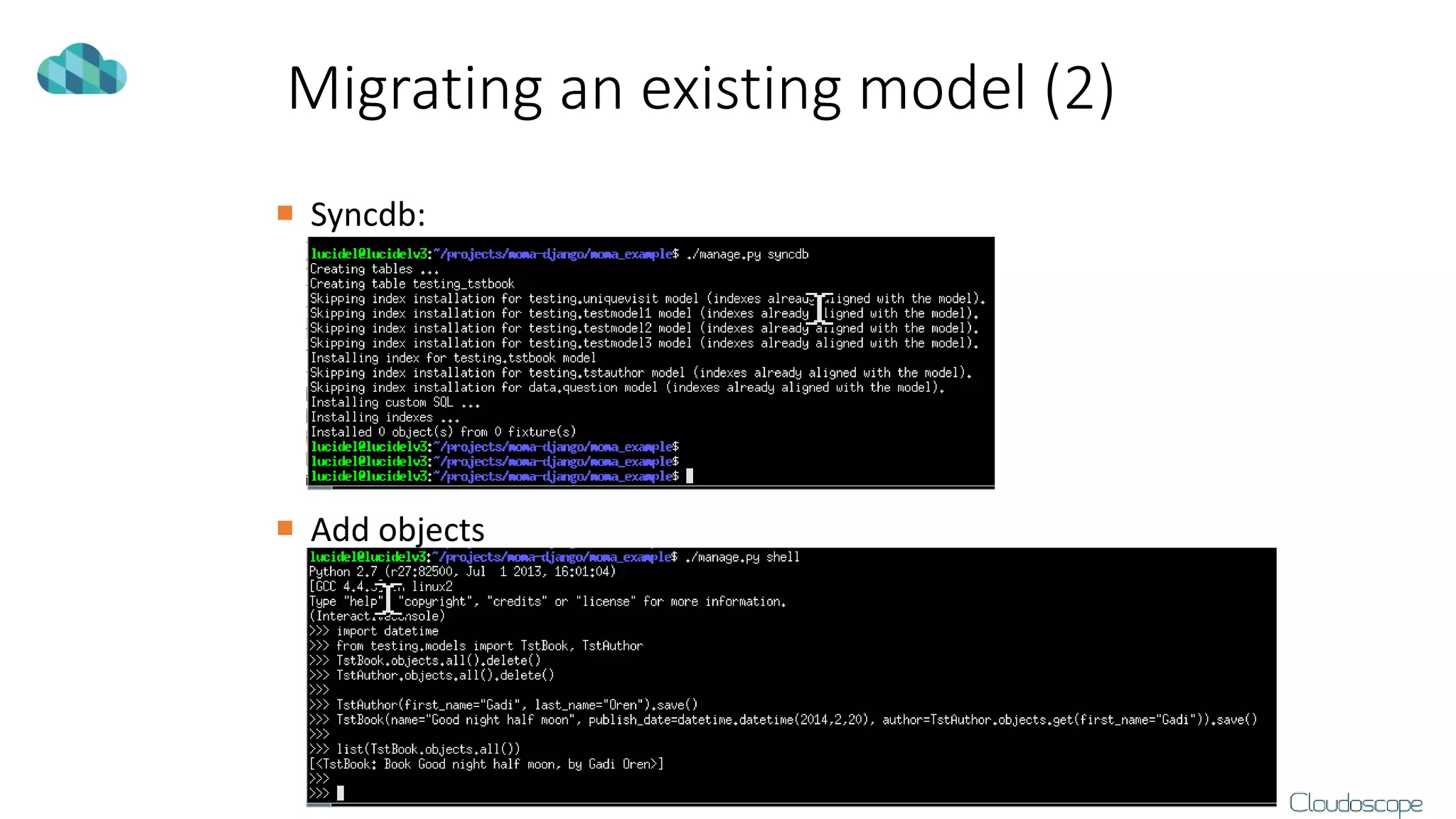 moma-django overview --> Django + MongoDB: building a custom ORM layer | PPT