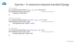 moma-django overview --> Django + MongoDB: building a custom ORM layer | PPT