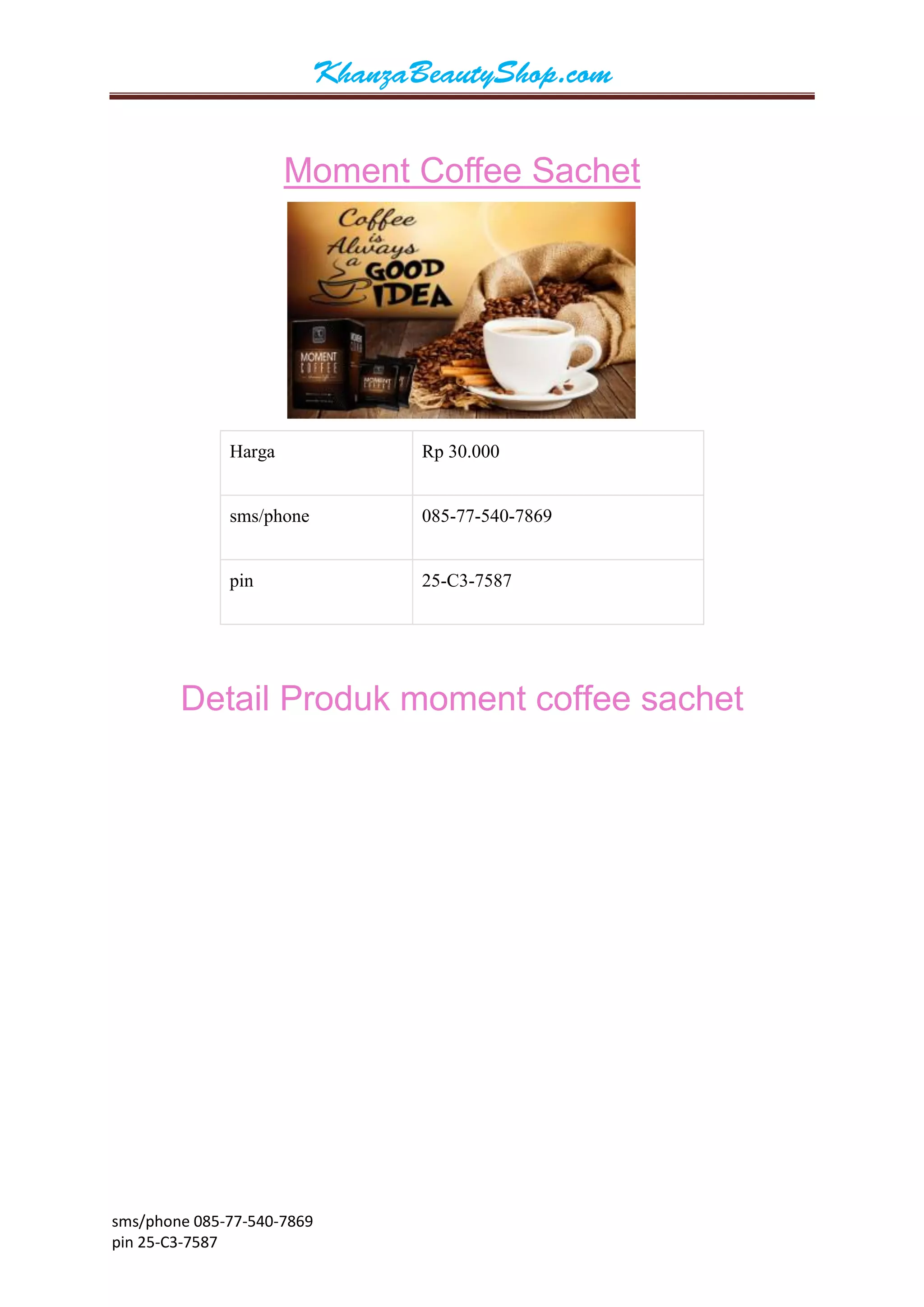 Moment coffee sachet | PDF