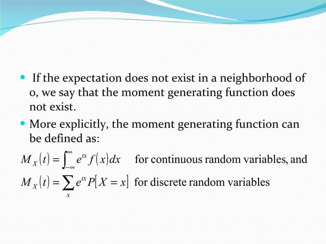 Moment Generating Function Ppt