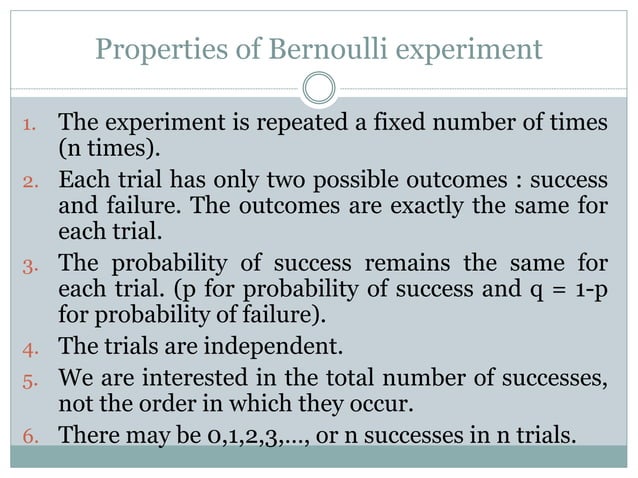Moment Generating Function And Bernoulli Experiment Ppt
