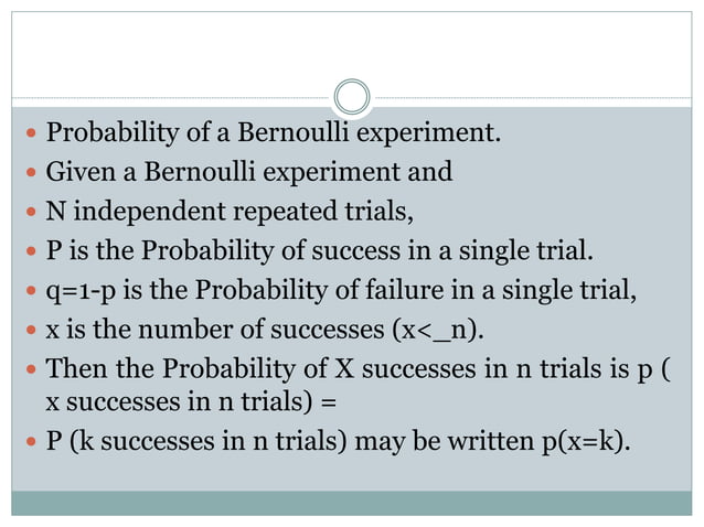 Moment Generating Function And Bernoulli Experiment Pptx