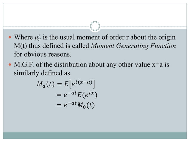 Moment Generating Function And Bernoulli Experiment Pptx
