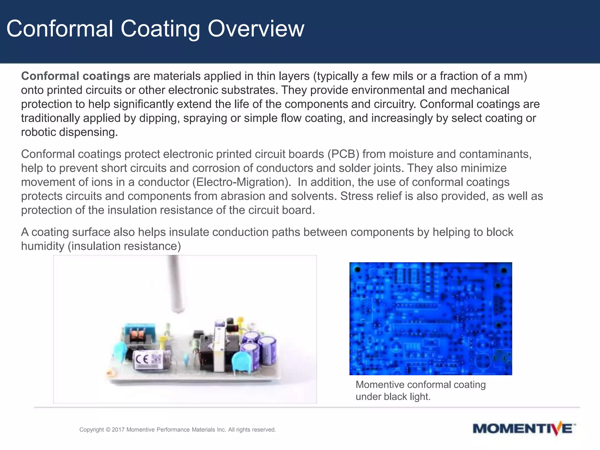 Momentive Silicone Conformal Coating Overview | PPTX