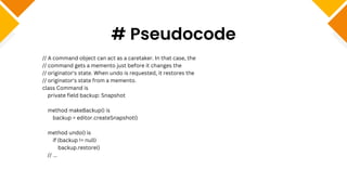 Momento Design Pattern- A brief Understanding | PPTX