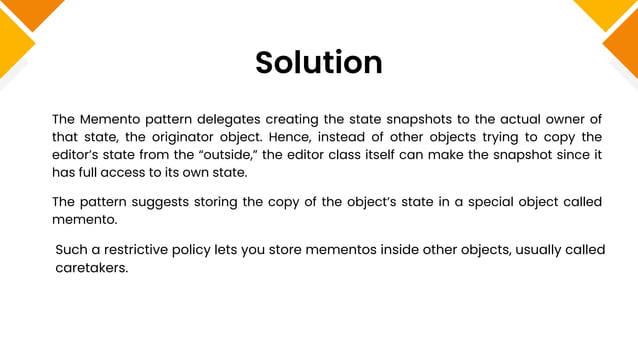 Momento Design Pattern- A brief Understanding | PPTX | Programming ...