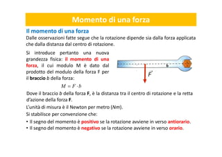 Momento di una forza [prof. santi caltabiano] | PDF