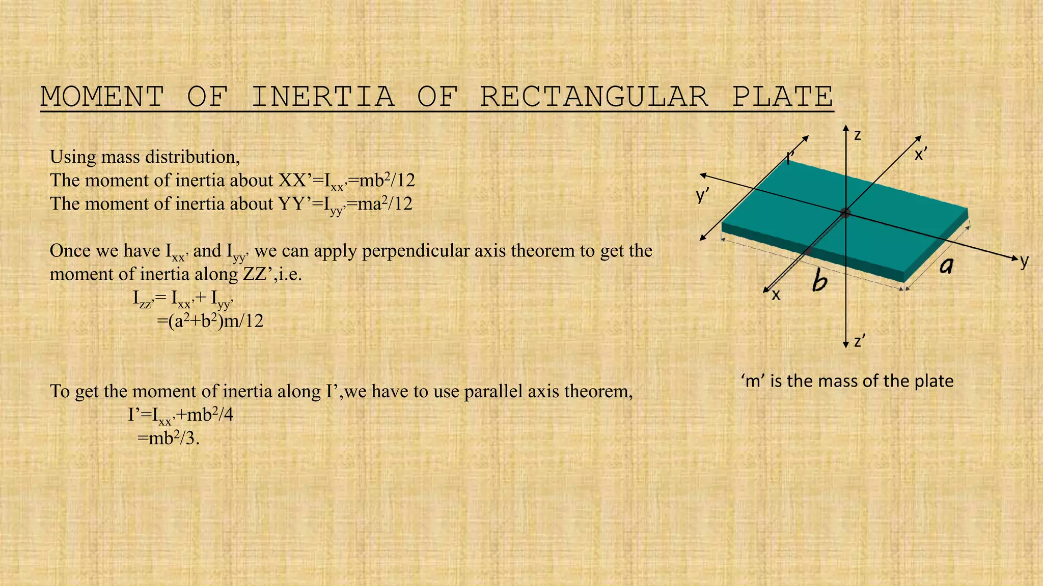 Moment of inertia of plane figures | PPTX