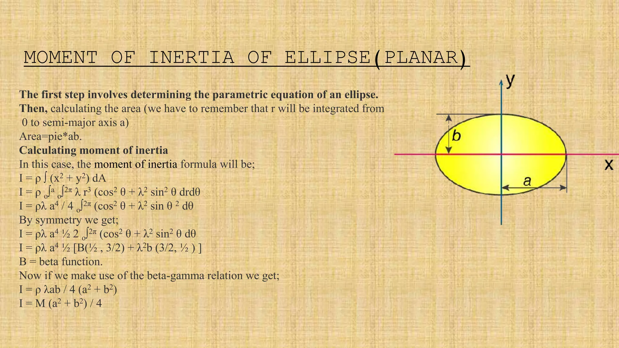 Moment of inertia of plane figures | PPTX