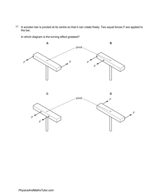 Moments & Centre of Mass (Multiple Choice) QP.pdf