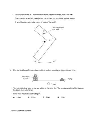 Moments & Centre of Mass (Multiple Choice) QP.pdf