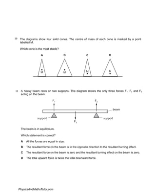 Moments & Centre of Mass (Multiple Choice) QP.pdf