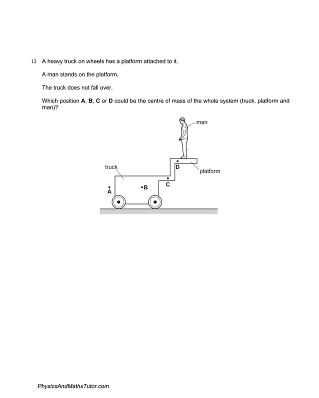 Moments & Centre of Mass (Multiple Choice) QP.pdf | Physics | Science