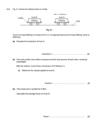 MOMENTUM IGCSE PHYSICS WORKSHEET MOMENTUM | PDF