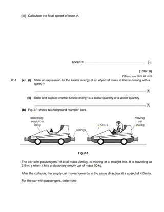MOMENTUM IGCSE PHYSICS WORKSHEET MOMENTUM | PDF