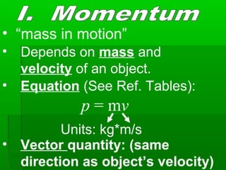 Momentum and impulse pp | PPT | Physics | Science