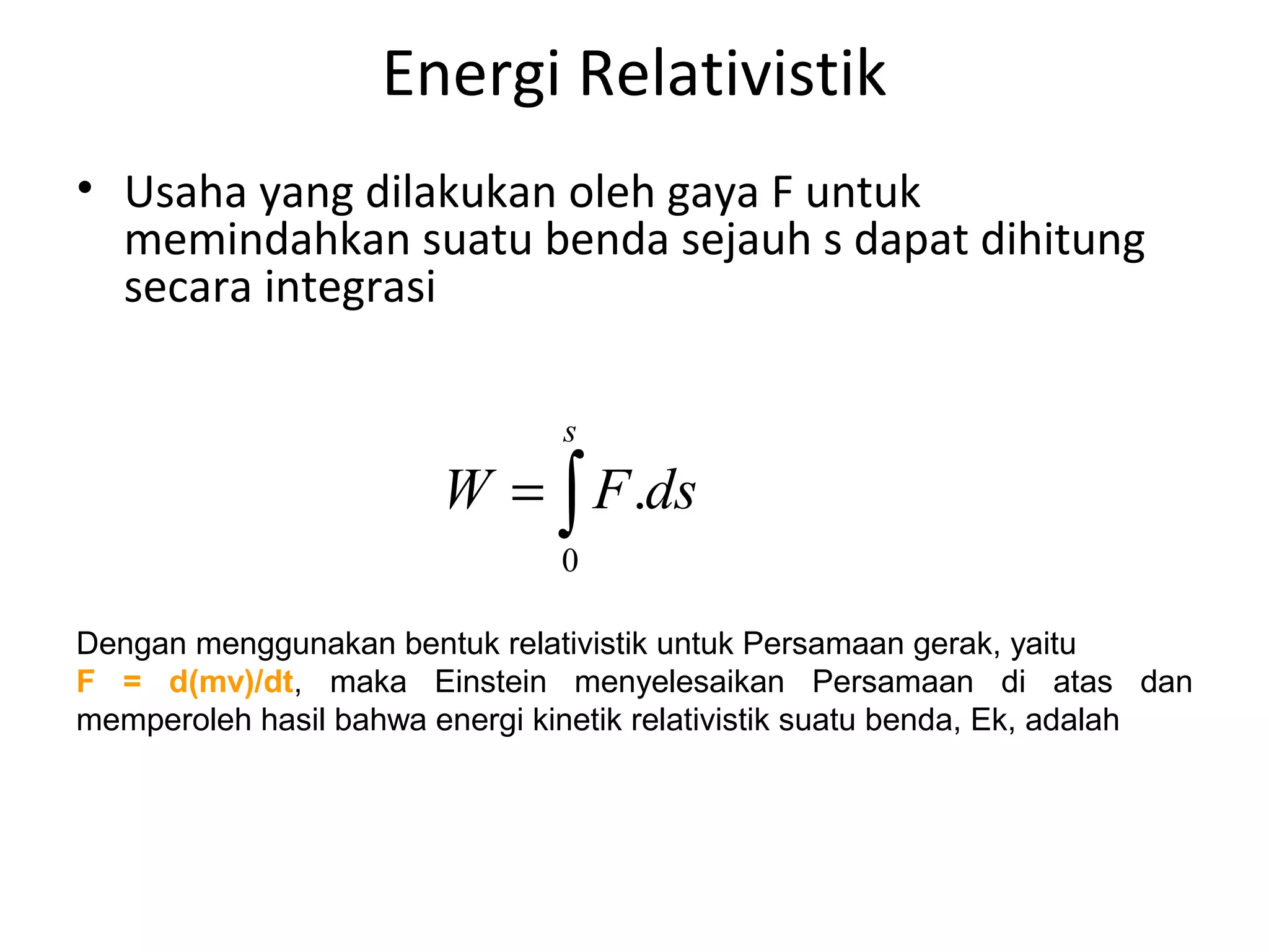 Momentum dan energi relativitas | PPT