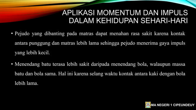Momentum dan impuls | PPTX