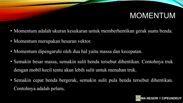 Momentum dan impuls | PPTX