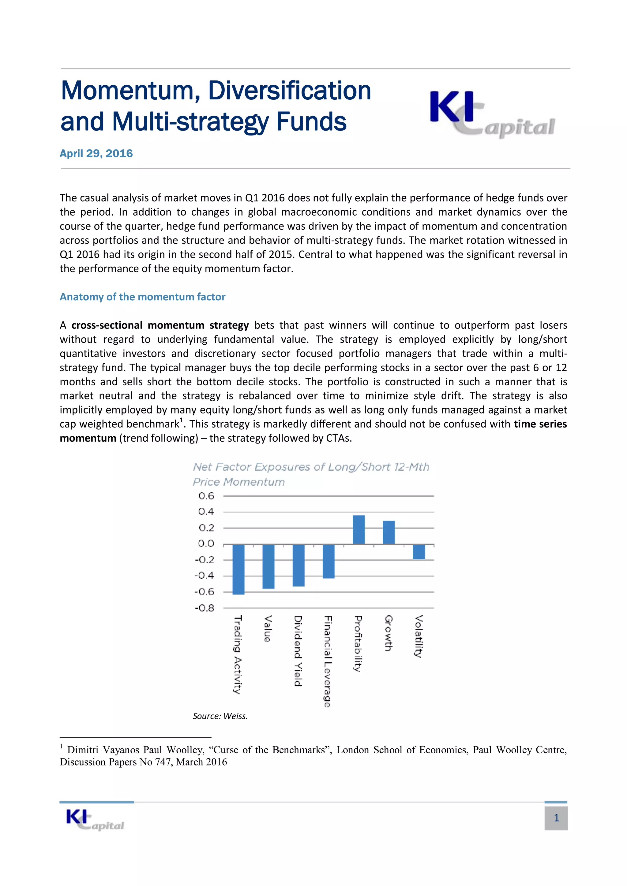 Momentum, Diversification and Multi-strategy Funds | PDF
